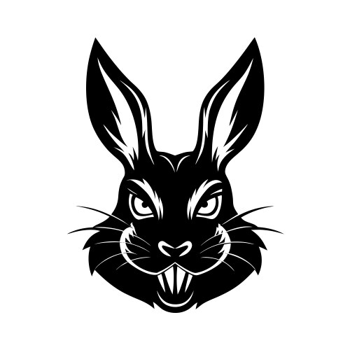 Rabbit head silhouette art Royalty Free Vector Image