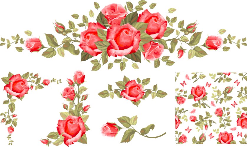 Red roses border Royalty Free Vector Image - VectorStock