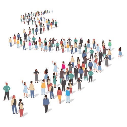 People waiting sitting or standing in line Vector Image
