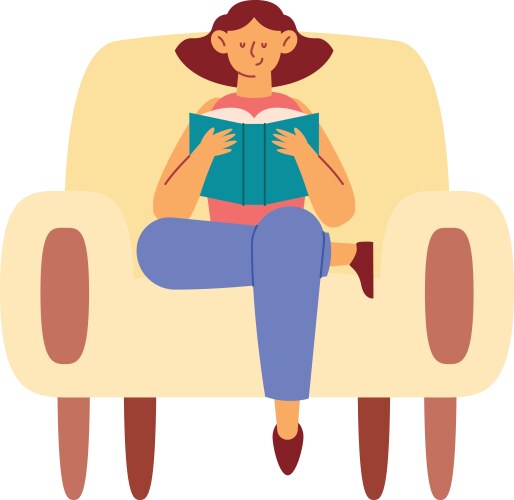 Reader woman sitting Royalty Free Vector Image