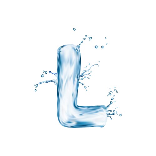 Letter l with flow drops Royalty Free Vector Image