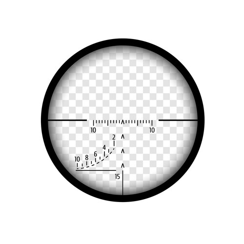View through sniper scope with scale for aiming Vector Image