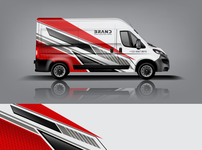 Vehicle decal wrap design cargo van graphic Vector Image