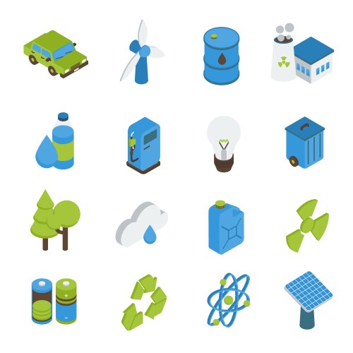 Doodles ecology and environment icons set Vector Image