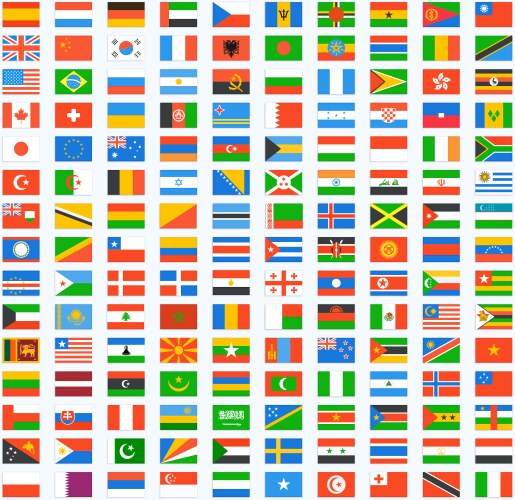 Asia flag pin set Royalty Free Vector Image - VectorStock