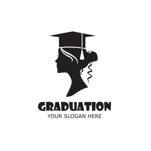 Black girl graduated student in cap and gown Vector Image