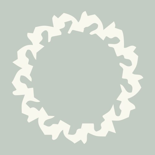 Handmade linocut organic wreath Royalty Free Vector Image