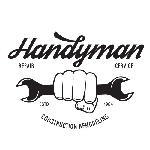 Handyman with a tool symbol Royalty Free Vector Image