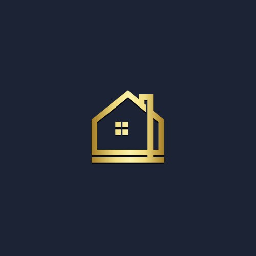 Abstract modern gold silver property logo Vector Image