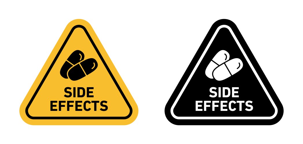 Side effects hazard sign alert to potential Vector Image