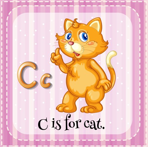 Animals alphabet c is for cat Royalty Free Vector Image