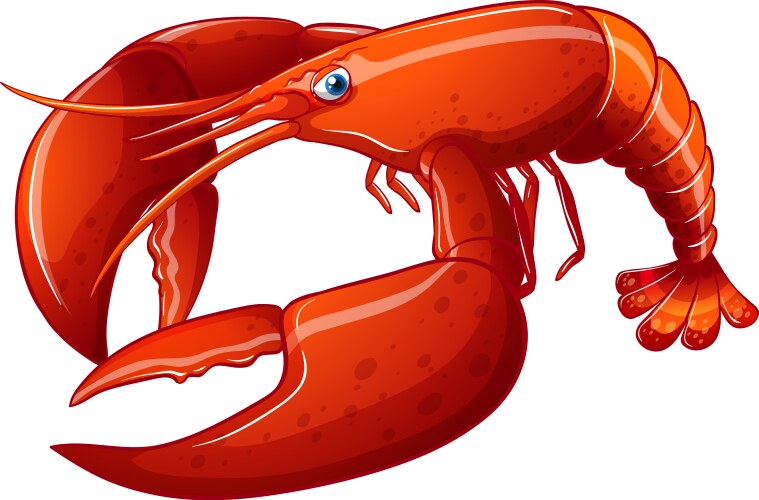 Cartoon lobster waving on white background Vector Image