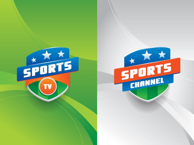 Sports background with soccer stadium and labels Vector Image