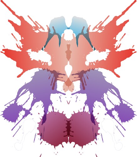 Colored rorschach test card Royalty Free Vector Image