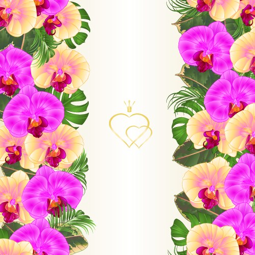 Floral vertical border seamless background Vector Image