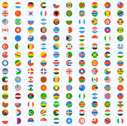 Country Flag Icons Collection Royalty Free Vector Image