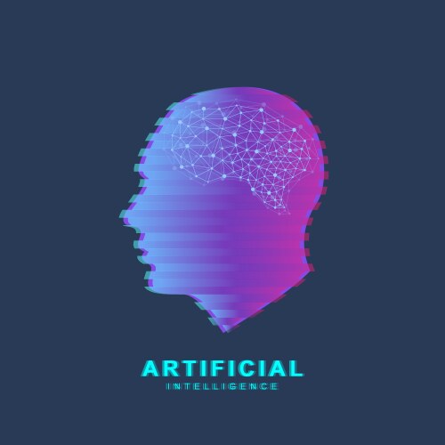 Artificial intelligence and machine learning logo Vector Image
