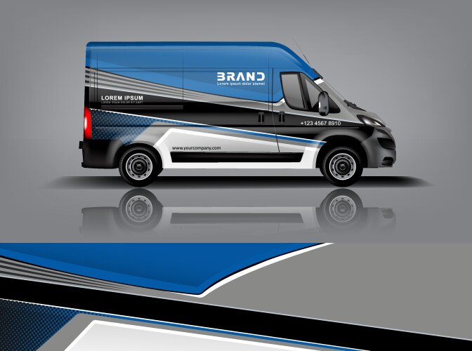 Van wrap design sticker and decal Royalty Free Vector Image