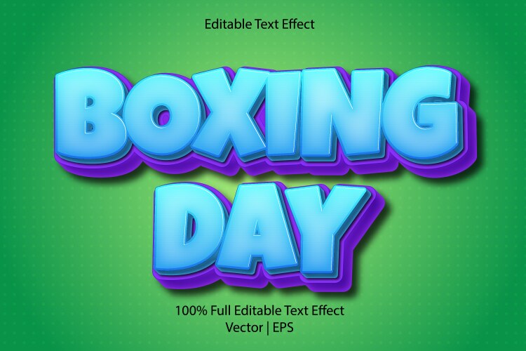 Boxing day editable text effect cartoon style Vector Image