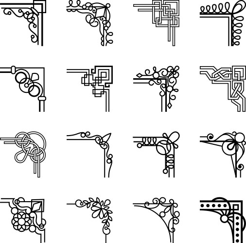 Arabic ornament corners Royalty Free Vector Image