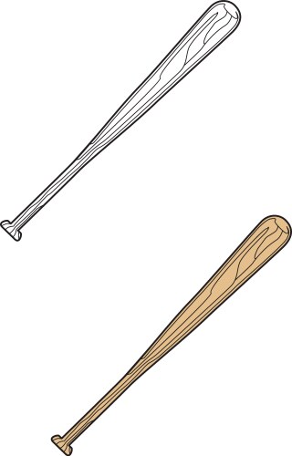 Classic wood baseball bat set Royalty Free Vector Image