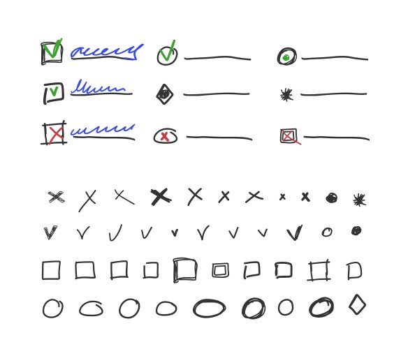 Bullet journal hand drawn elements Royalty Free Vector Image