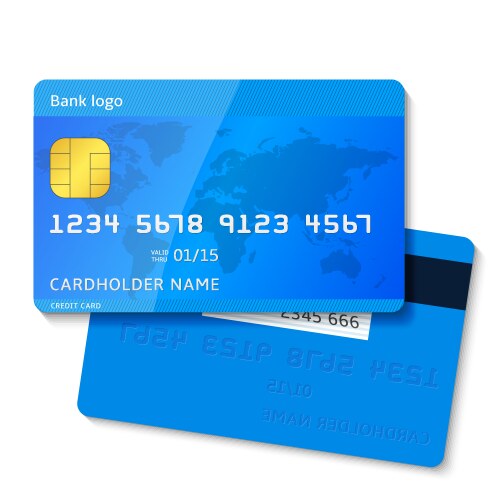 Credit card front and back side Royalty Free Vector Image