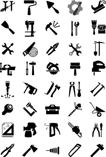 Simple icon working tools Royalty Free Vector Image