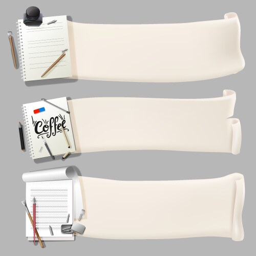 Paper cut style ribbon banners Royalty Free Vector Image