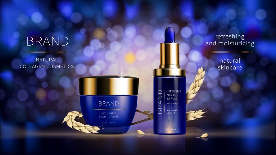 Luxury cosmetics realistic advertisement poster Vector Image