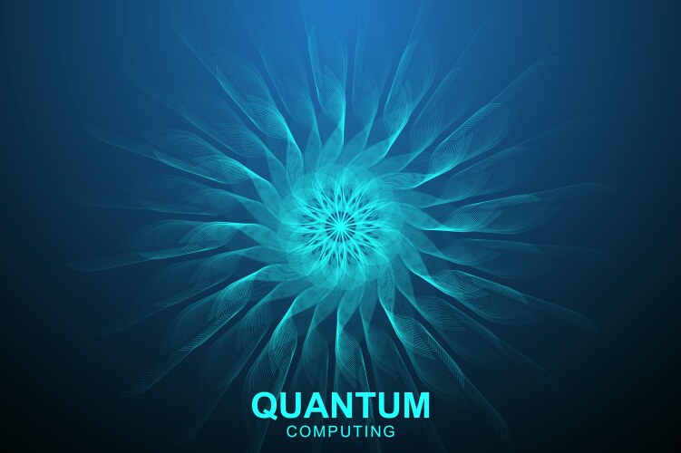 Quantum computing concept deep learning Royalty Free Vector