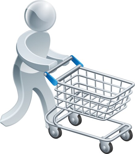 Cartoon shopping trolley Vector Images & Graphics for Commercial Use ...