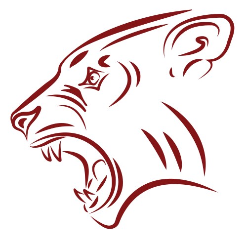 Big wild cat stylized by bushes for use as logos Vector Image