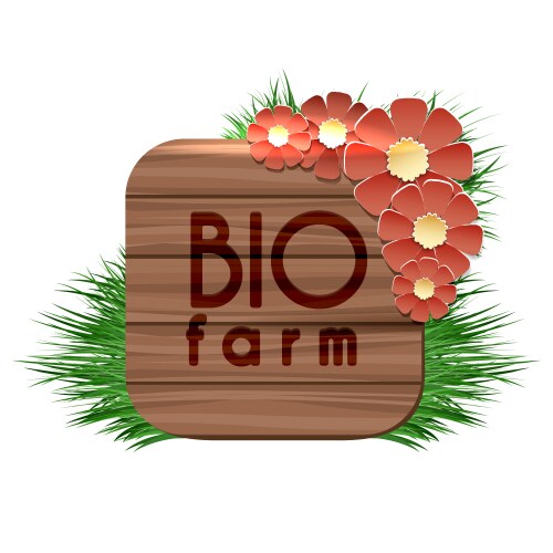 Blank sign wood board on the leaves Royalty Free Vector