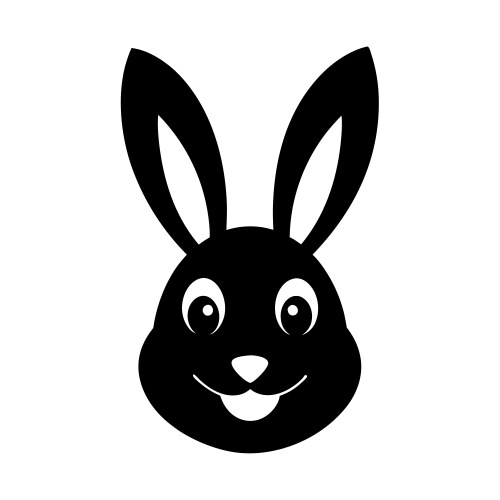 Rabbit head silhouette art Royalty Free Vector Image
