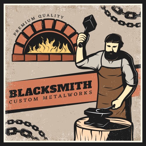 Blacksmith with hammer Royalty Free Vector Image