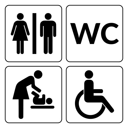 Set of signs on the toilet Royalty Free Vector Image