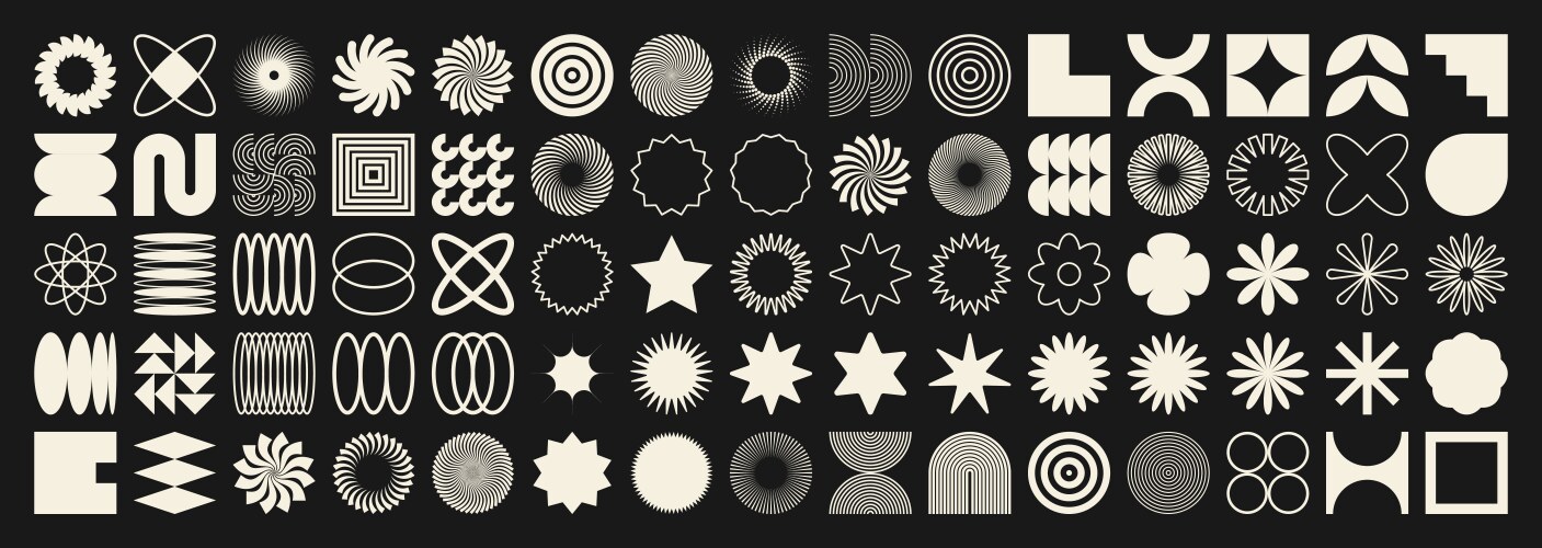 Colorful brutalist geometric shapes graphic design