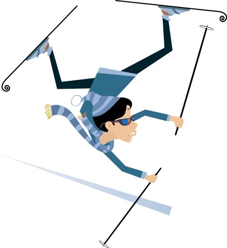 Falling skier woman Royalty Free Vector Image - VectorStock