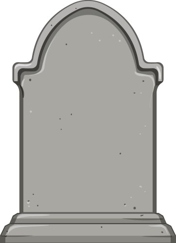 Cartoon grave with tombstone and flower Royalty Free Vector