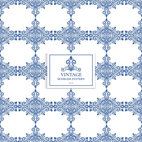 Intricate Blue & White Paisley Pattern – Royalty-Free Vector | VectorStock