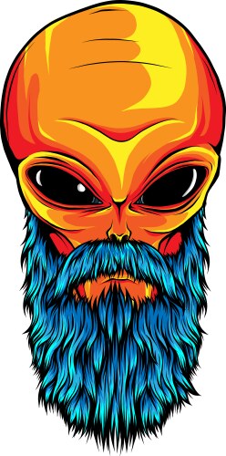 Alien head with helmet Royalty Free Vector Image