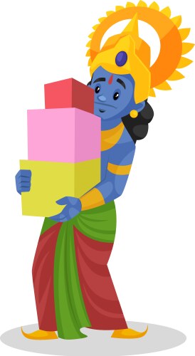 Lord ram cartoon with bow and arrow design Vector Image