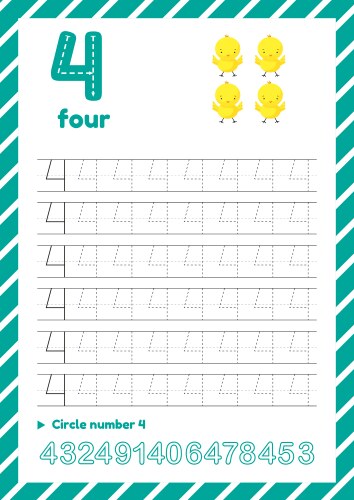 Number 4 Worksheet Vector Images (over 400)