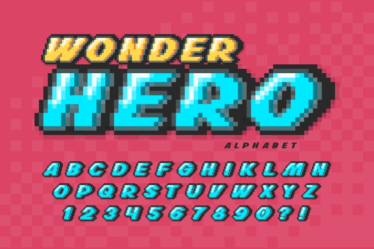 Retro computer style font Royalty Free Vector Image