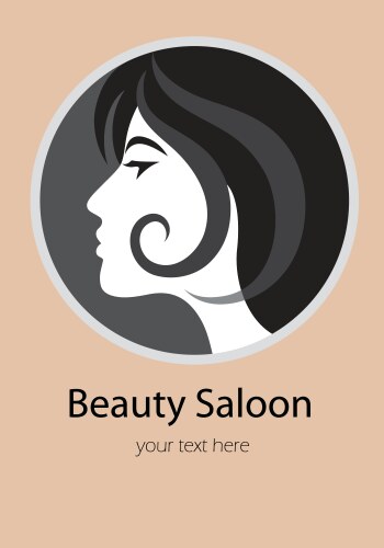 Beauty woman hair saloon logo Royalty Free Vector Image