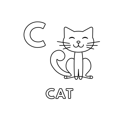 Cat outline kitten silhouette for coloring Vector Image