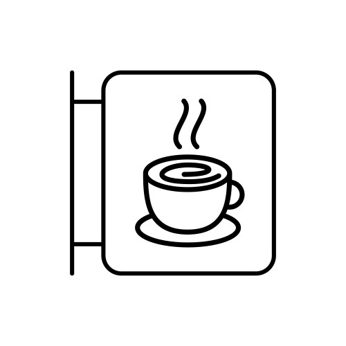 Flat design cafe signage Royalty Free Vector Image