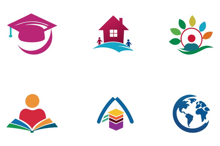 Inclusive education logos set Royalty Free Vector Image