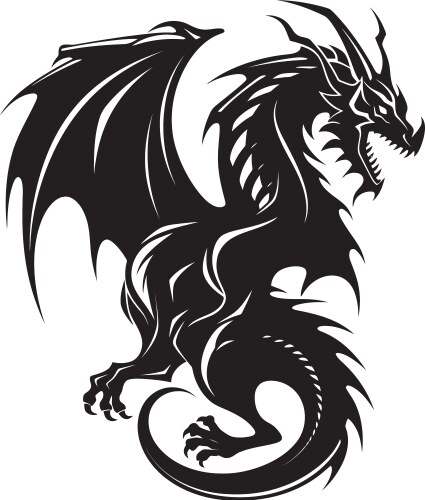 Roaring protector emblematic dragon logo icon Vector Image